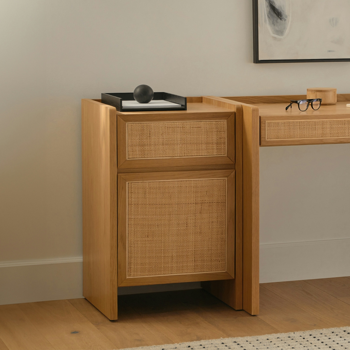Deca White Oak Filing Cabinet | Article