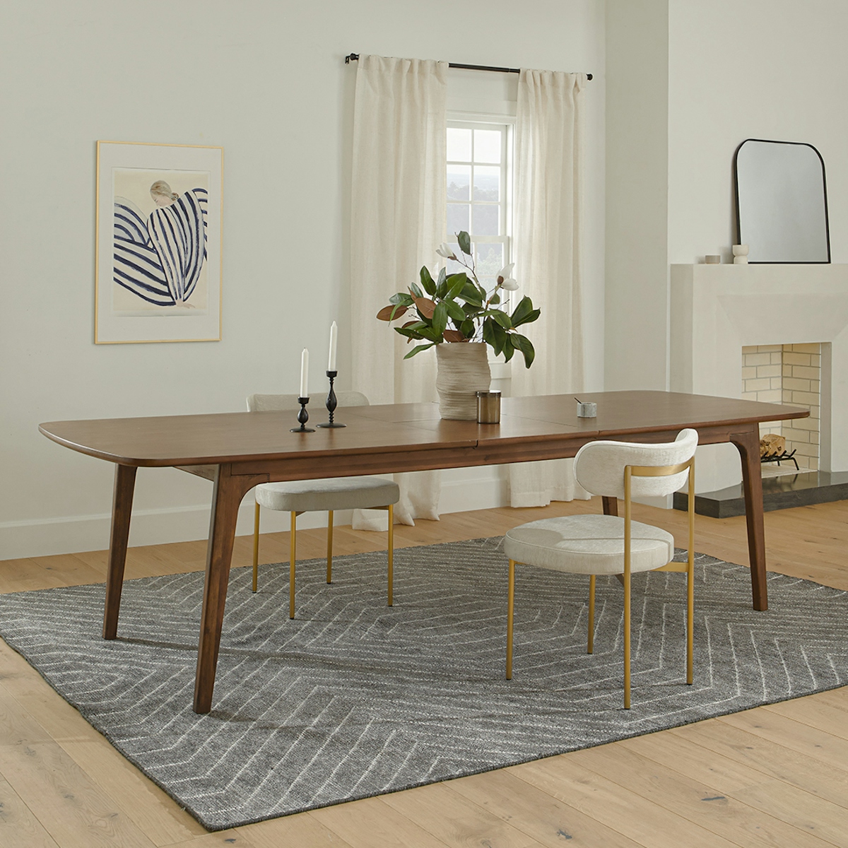 Plumas Solid Wood & Walnut Extendable Dining Table | Article