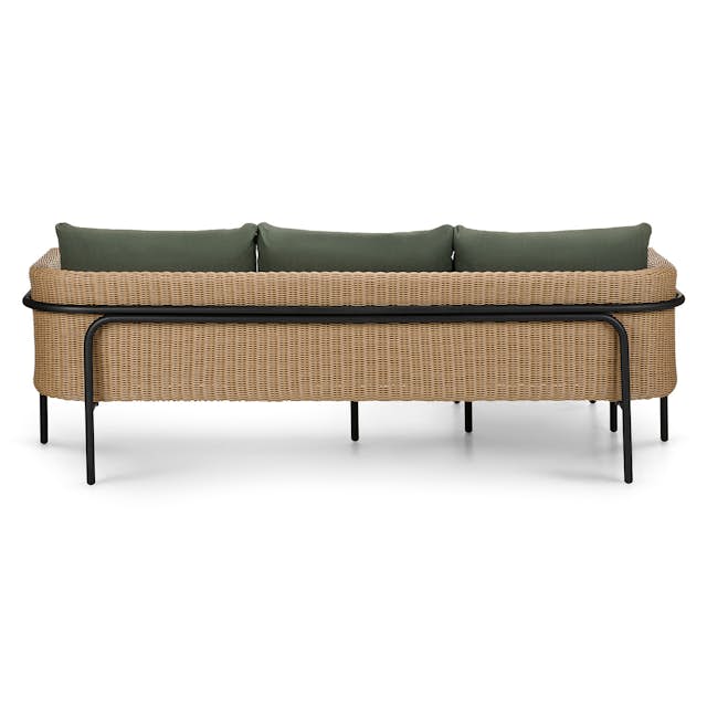 Aby Dravite Green Fabric & Resin Wicker Outdoor Sectional | Article