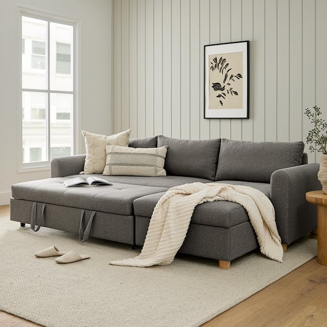 Nordby Henge Gray Fabric Reversible Sectional | Article