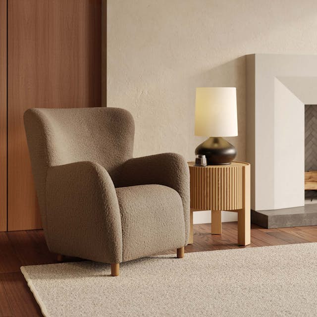 Fortra Oak Wood & Storage Side Table | Article
