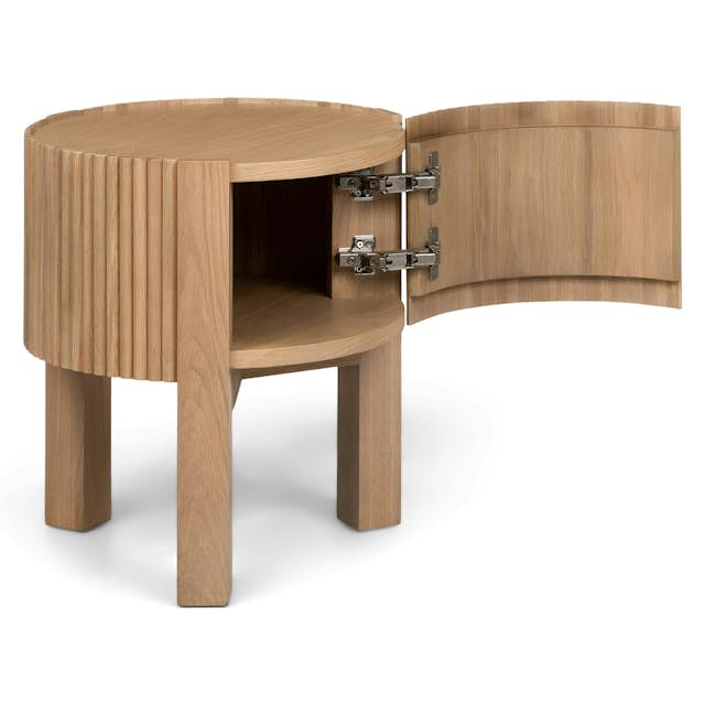Fortra Oak Wood & Storage Side Table | Article