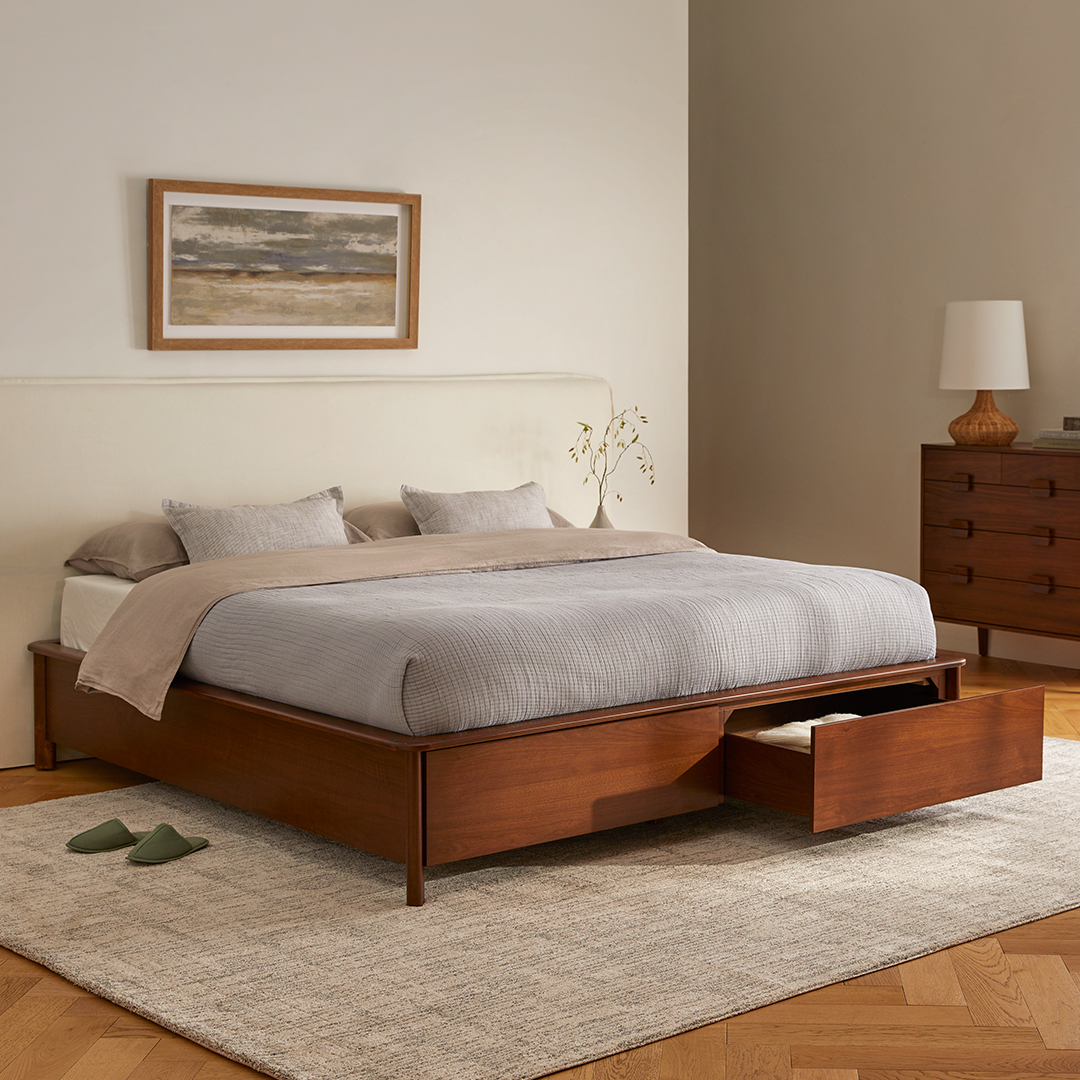 Pactera King Storage Bed Walnut