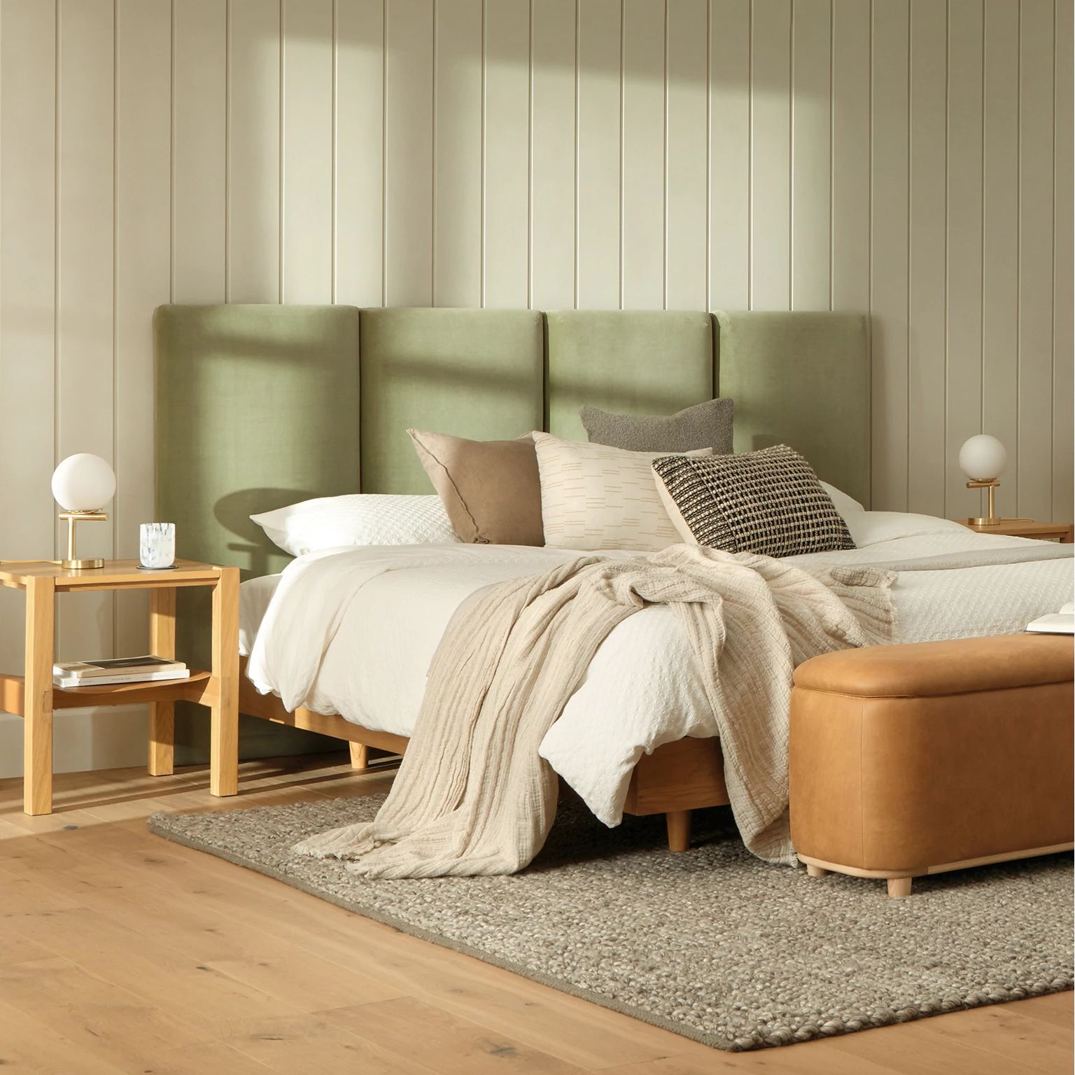 Plush headboard king store