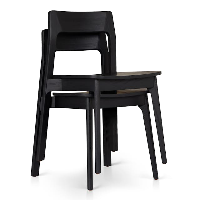 Gusfa Solid Black Oak Wood Dining Chair | Article