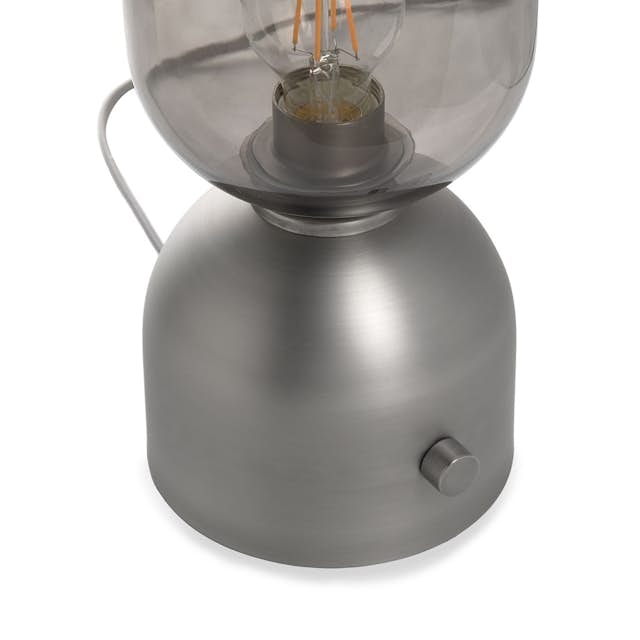 Brushed Gunmetal & Smoked Glass LED Table Lamp | Koepel | Article