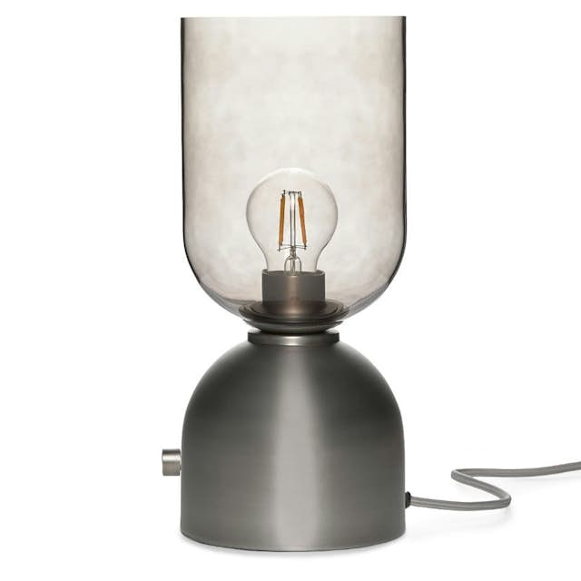 Brushed Gunmetal & Smoked Glass LED Table Lamp | Koepel | Article