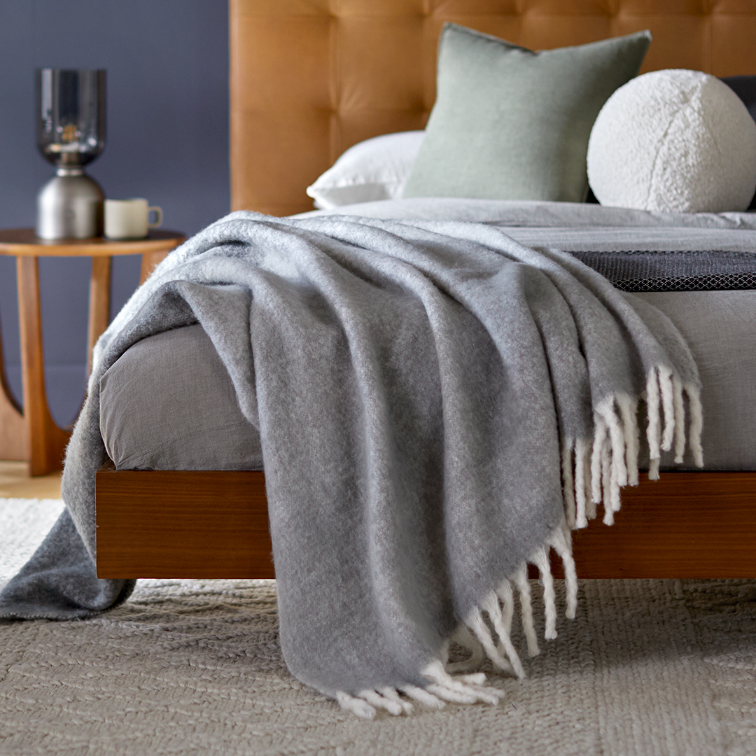 Jadara Paloma Gray Wool Throw Blanket | Article