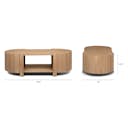 Fortra Oak Wood Fluted Coffee Table with Hidden Storage | Article