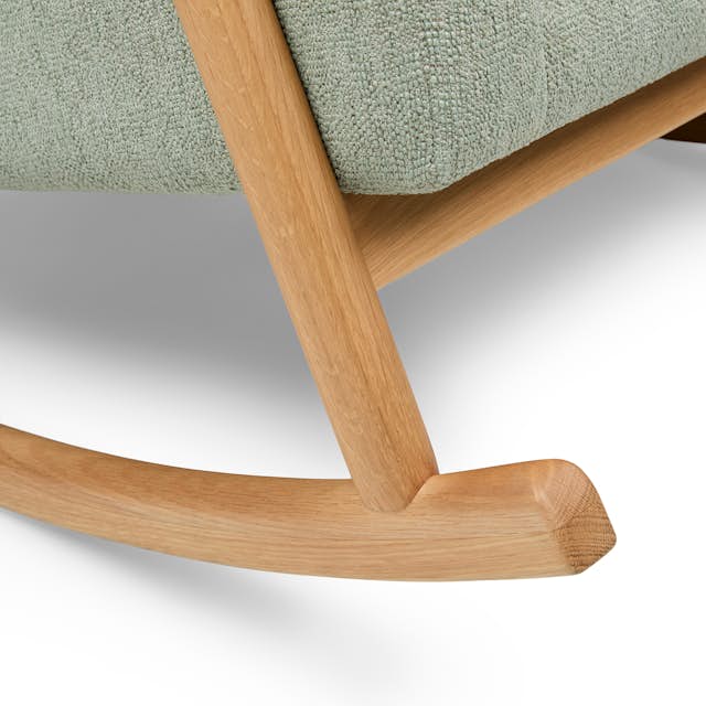 Munni Global Green Fabric & American Oak Rocking Chair | Article