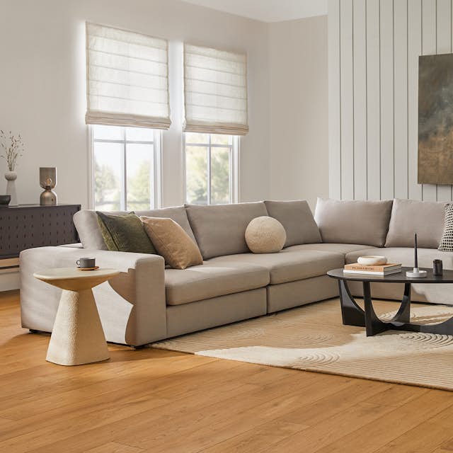 Ozetta Moonlit Ivory Plaster Texture Pedestal Side Table, Japandi Style ...