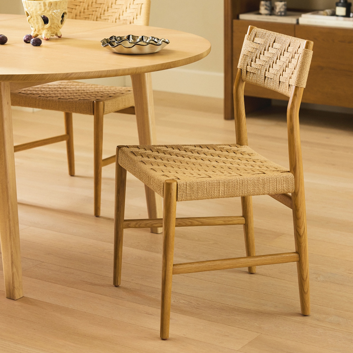 Wosla Oak Wood & Danish Cord Dining Chair | Article