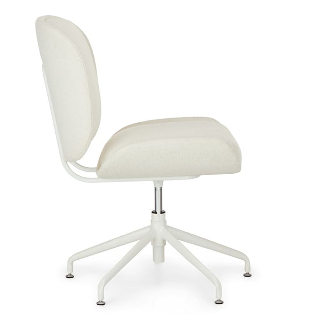 Rya Ivory Wool Bouclé Office Chair, Japandi Style | Article