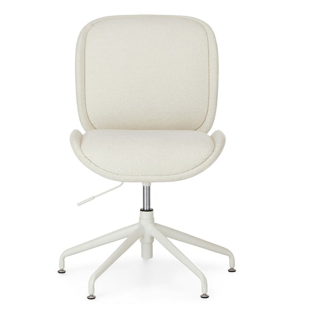 Rya Ivory Wool Bouclé Office Chair, Japandi Style | Article
