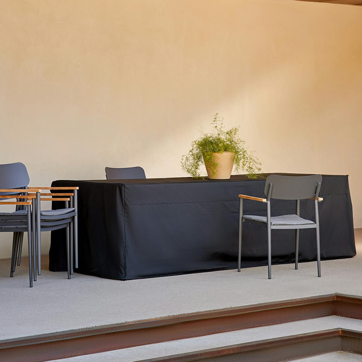 Black Weather Resistant Outdoor Dining Table Cover | Hofte | Article