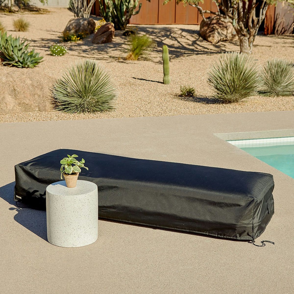 Black Weather Resistant Outdoor Lounger Cover | Hofte | Article
