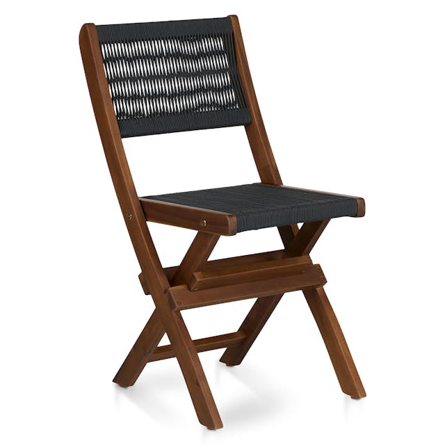 Elanora Anthracite Folding Solid Acacia Dining Chair | Article