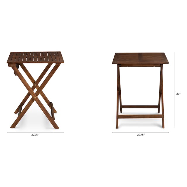 Elanora Dark Acacia Solid Wood Folding Cafe Table | Article