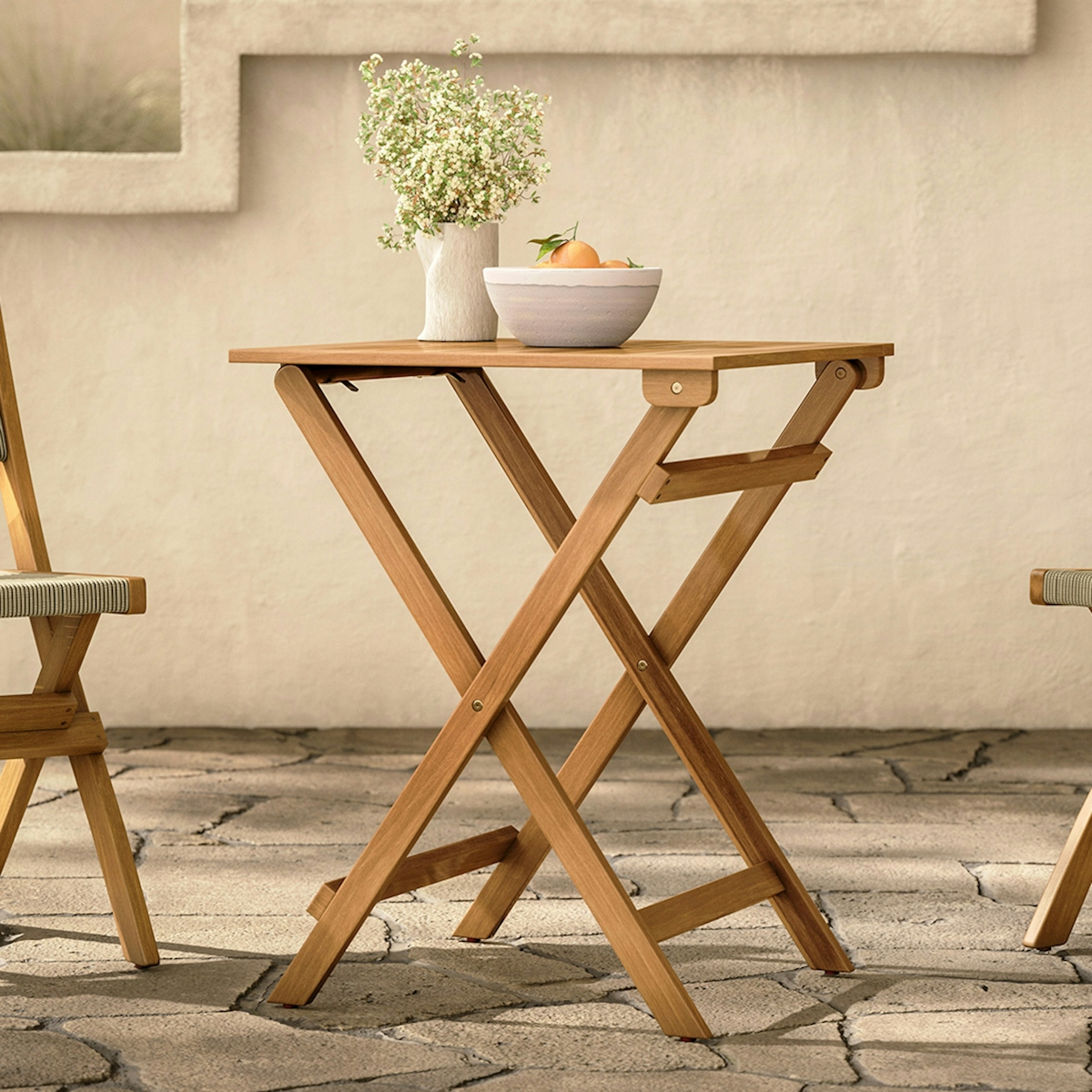 Elanora Light Acacia Solid Wood Folding Cafe Table | Article