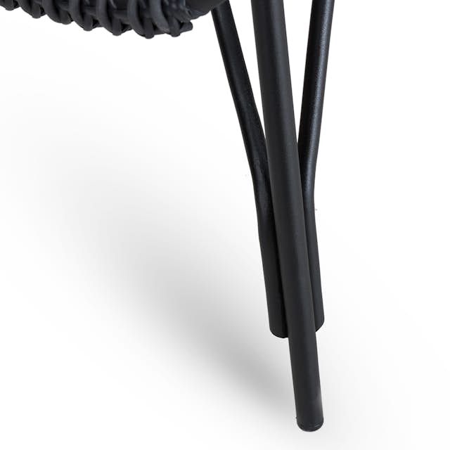 Black Powder Coated Aluminum & Graphite Wicker Outdoor Lounge Chair ...