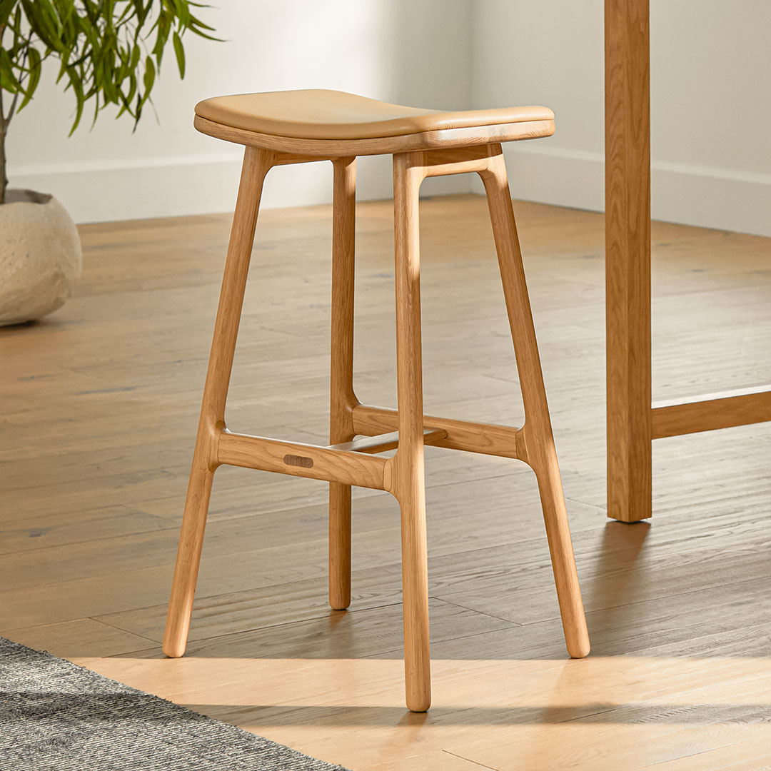 Leather and oak bar stools store