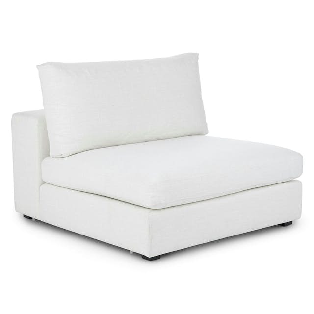 Beta Quartz White Fabric Modular Sofa Module, Armless | Article