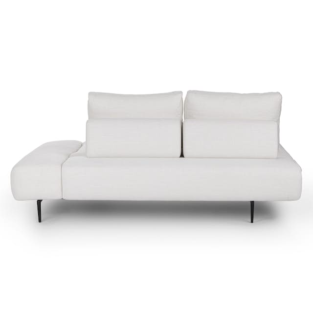 Divan Black Legs & Quartz White Fabric Chaise Lounge, Right | Article
