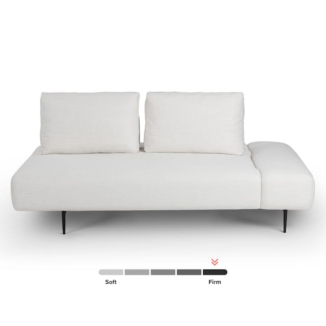 Divan Black Legs & Quartz White Fabric Chaise Lounge, Right | Article