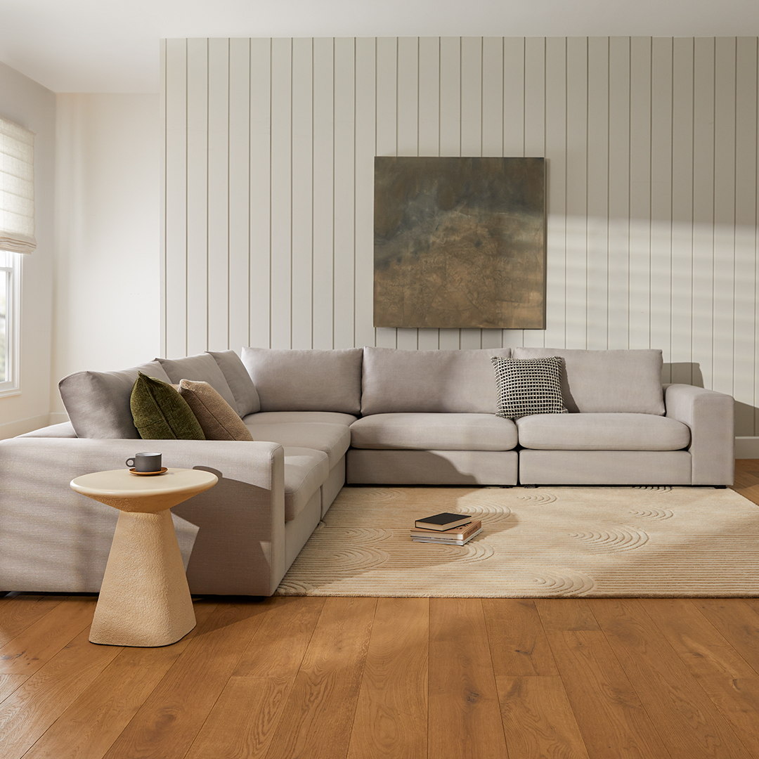 Beta Welsh Gray Fabric Corner Modular Sectional Sofa | Article