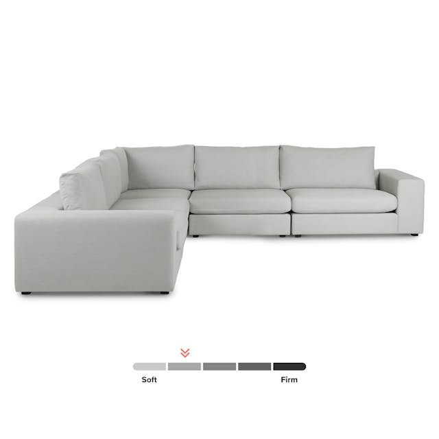 Beta Welsh Gray Fabric Corner Modular Sectional Sofa | Article