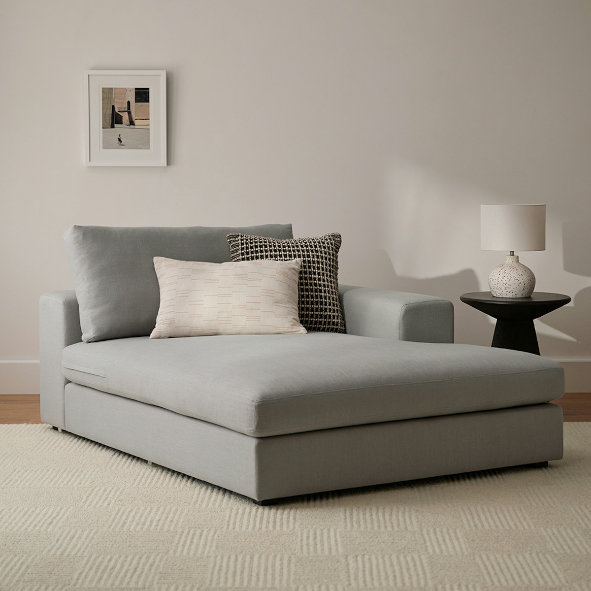 Beta Welsh Gray Fabric Modular Sofa Module, Right Chaise | Article