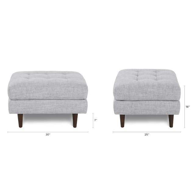 Sven Stone Gray Tufted Ottoman | Article