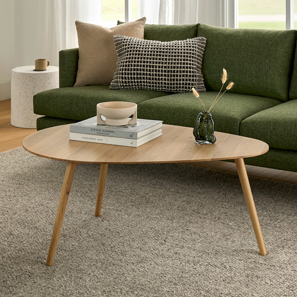 Amoeba 42.5" White Oak Triangle Coffee Table | Article