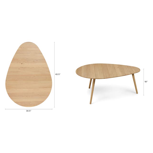 Amoeba 42.5" White Oak Triangle Coffee Table | Article