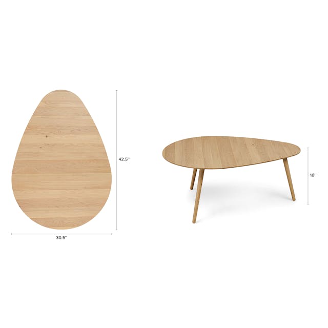 White Oak 29.5" Wooden Coffee Table | Amoeba | Article