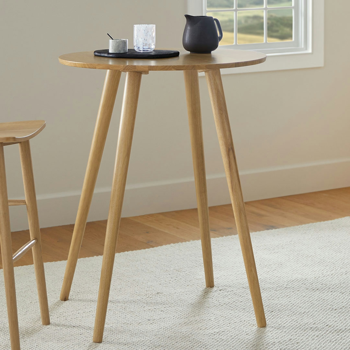Seno Round Oak Wood Bar Table | Article