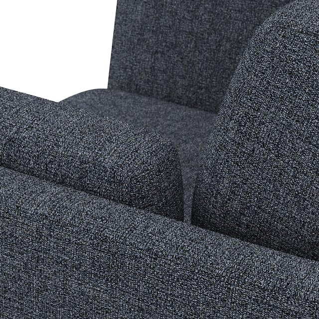 Ceni Walnut & Denim Blue Fabric Armchair | Article