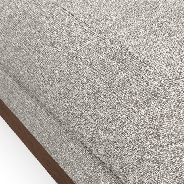 Ceni Walnut & Quarry Gray Fabric Ottoman | Article