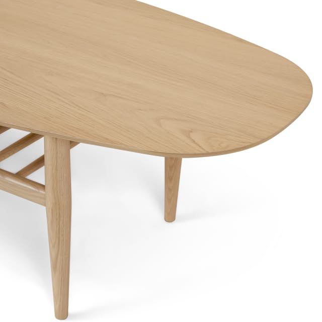 White Oak Wood Oval Coffee Table | Lenia | Article