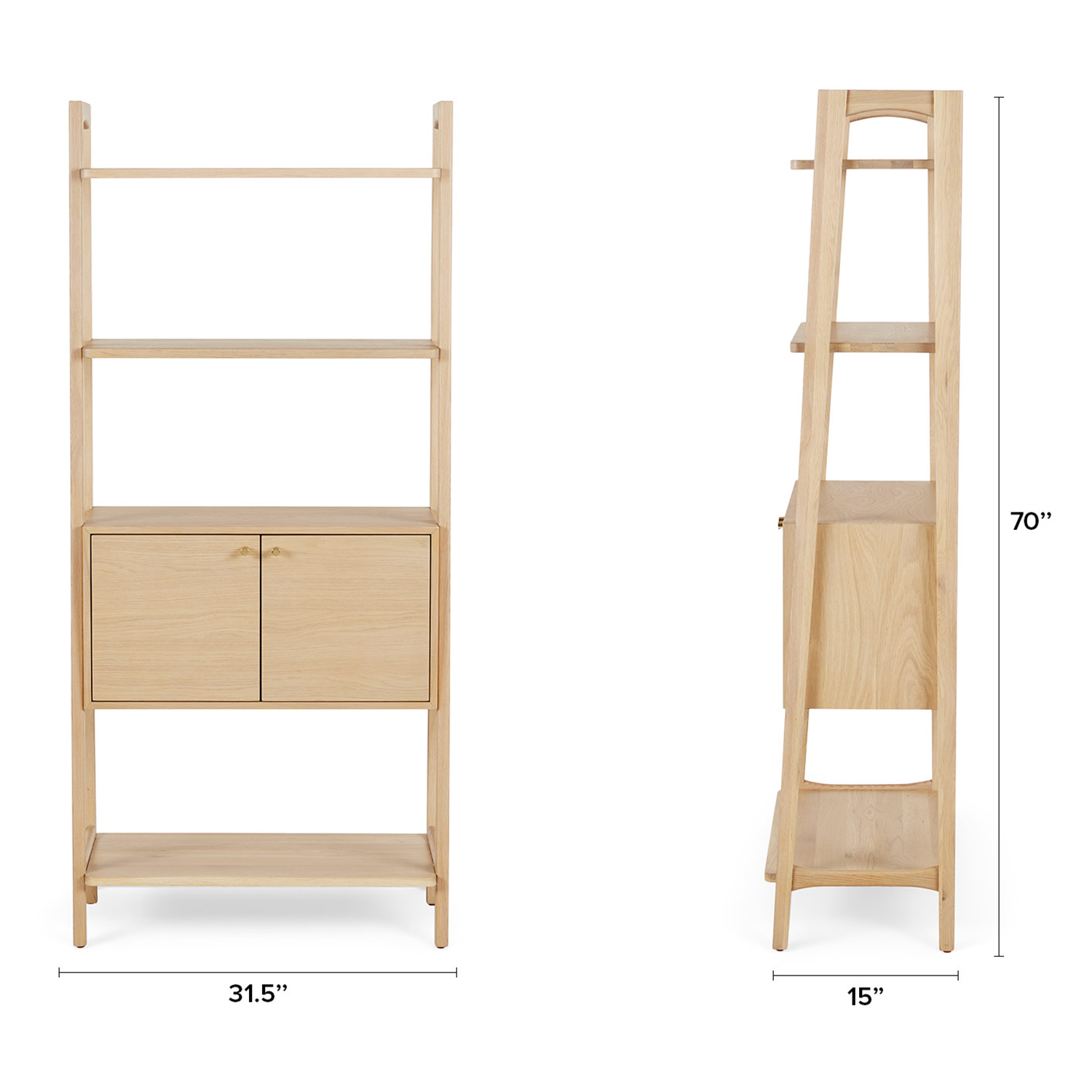 White oak ladder shelf store