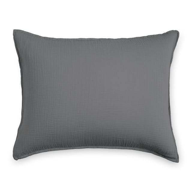 Gauze Cotton Charcoal Standard Sham Set | Leni Collection | Article