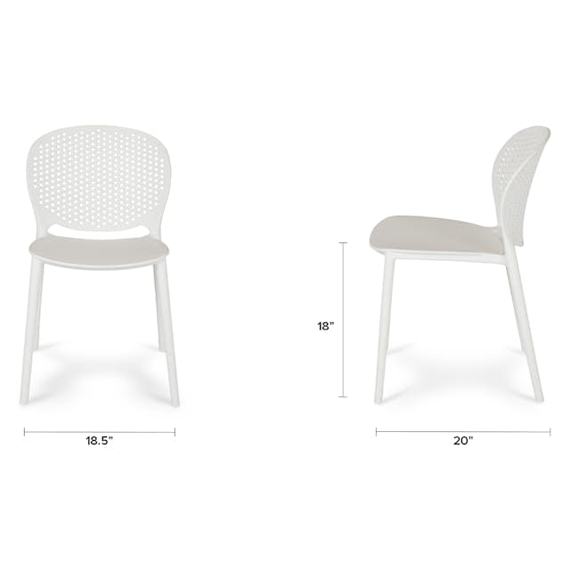 Dot White Stackable Outdoor Dining Chair | Article