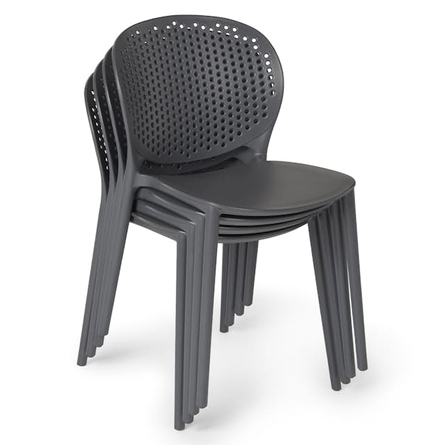 Dot Graphite Gray Stackable Outdoor Dining Chair | Article