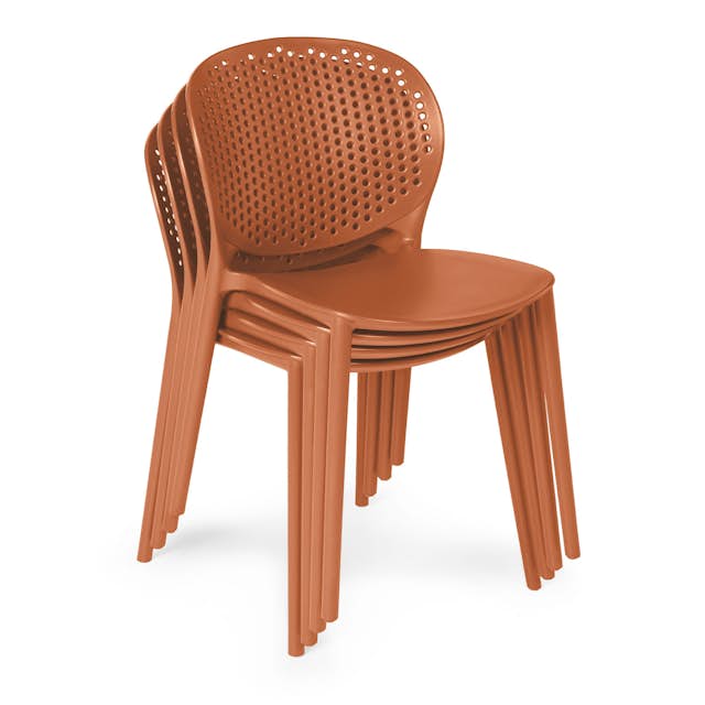 Dot Tanga Orange Stackable Outdoor Dining Chair | Article