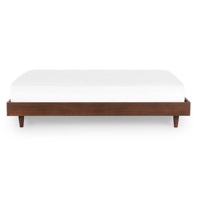 Walnut Wood Full/Double-Sized Platform Bed Frame | Basi Collection ...