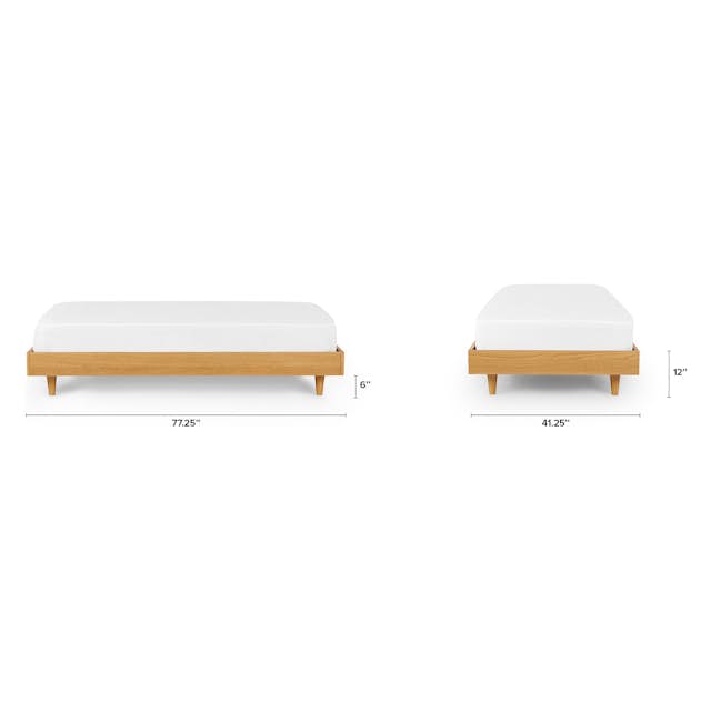 Oak Wood Twin-Sized Platform Bed Frame | Basi | Article