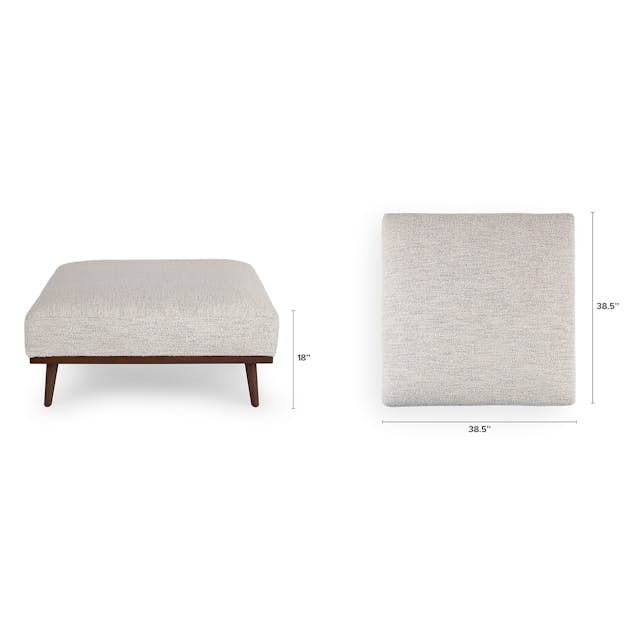 Rhett Pepper Ivory Ottoman | Article