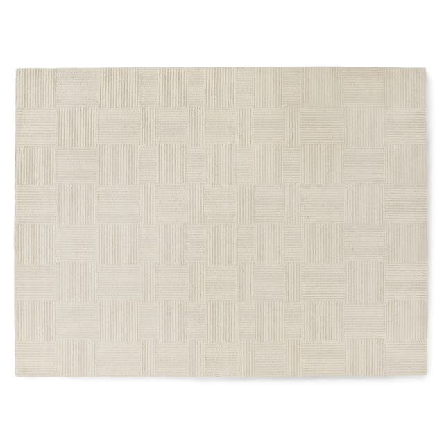 Ivory Grid Textured 9 x 12 Wool Rug | Clyde Collection | Article