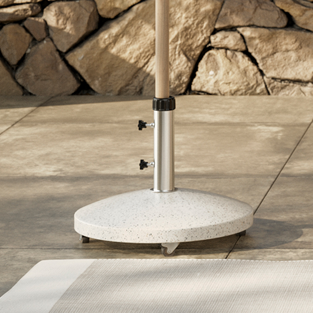 Solina White Terrazzo Wheeled Umbrella Base | Article