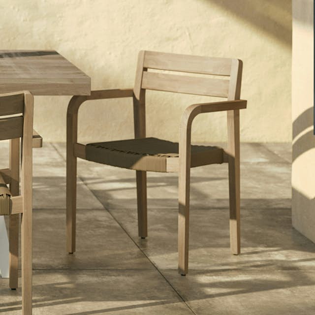 Reyes Sun-Bleached Gray & Taupe Outdoor Solid Wood Stackable Dining ...